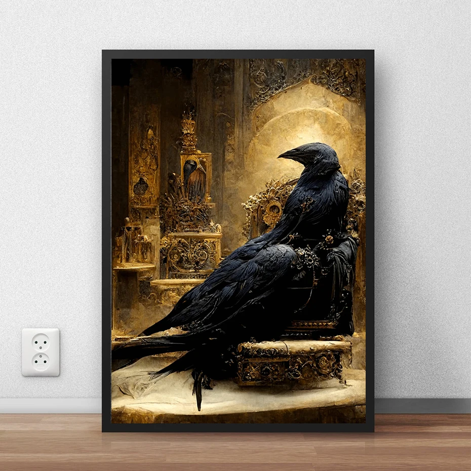 Abstract the Raven Queen Art Print Canvas Painting Fashion Lion Wall ...