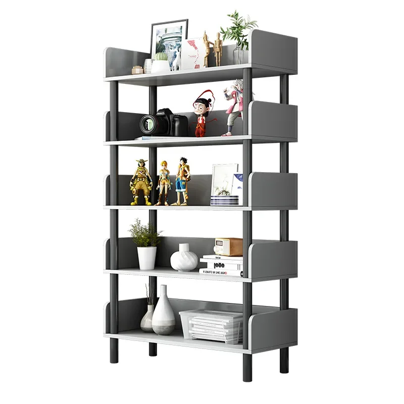 Bookshelf Simple Floor Solid Wood Leg Multi-Layer Shelf Bedroom Storage Rack Living Room Display ...