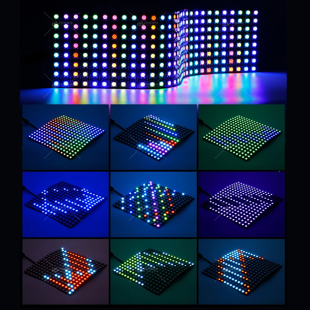WS2812B-Digital-Flexible-LED-Programmed-Panel-256Pixels-Screen ...