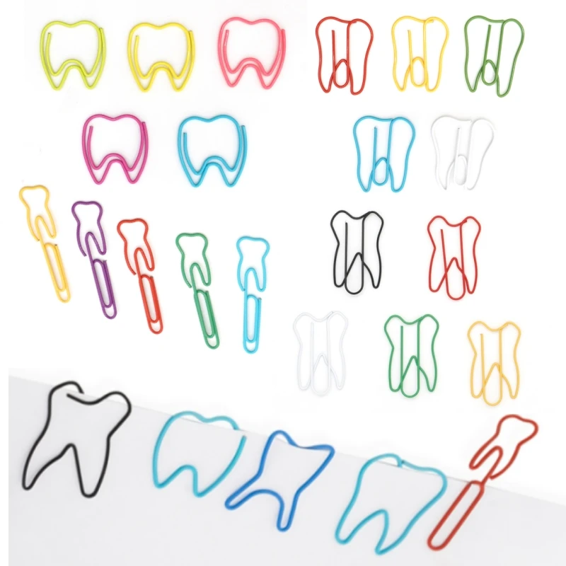10Pcs-Dentist-Gifts-Colorful-Creative-Teeth-Shaped-Paper-Clips-Index ...