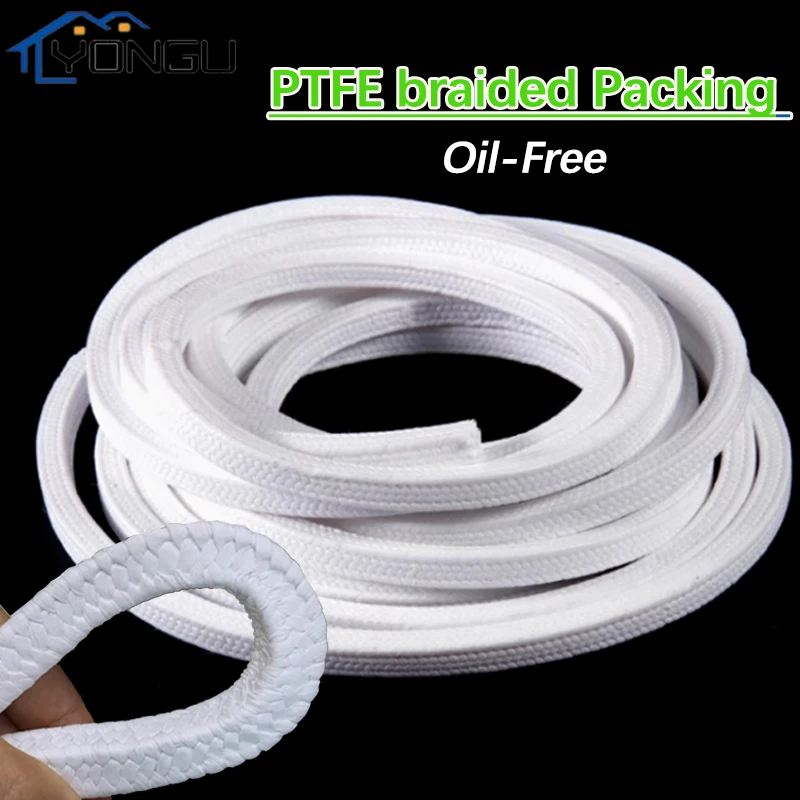 PTFE braided Packing Oil-free Gasket Ring PTFE fiber Braid packing ...