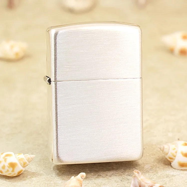 Genuine-Zippo-oil-lighter-Pure-silver-wire-drawing-windproof-cigarette ...