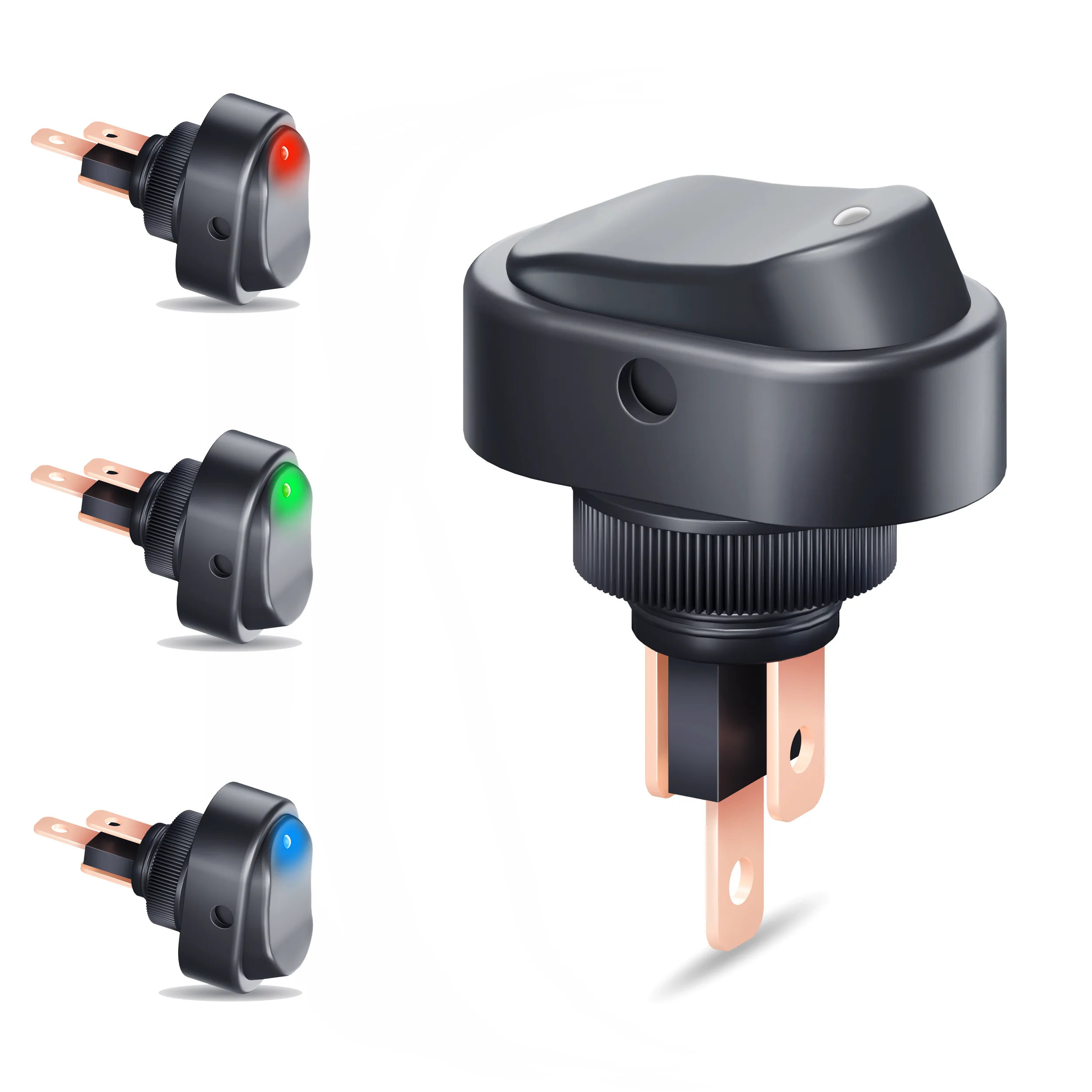 12mm-Waterproof-Blue-Red-Green-Rocker-Switch-12V-30A-3-Pin-SPST-ON-OFF ...