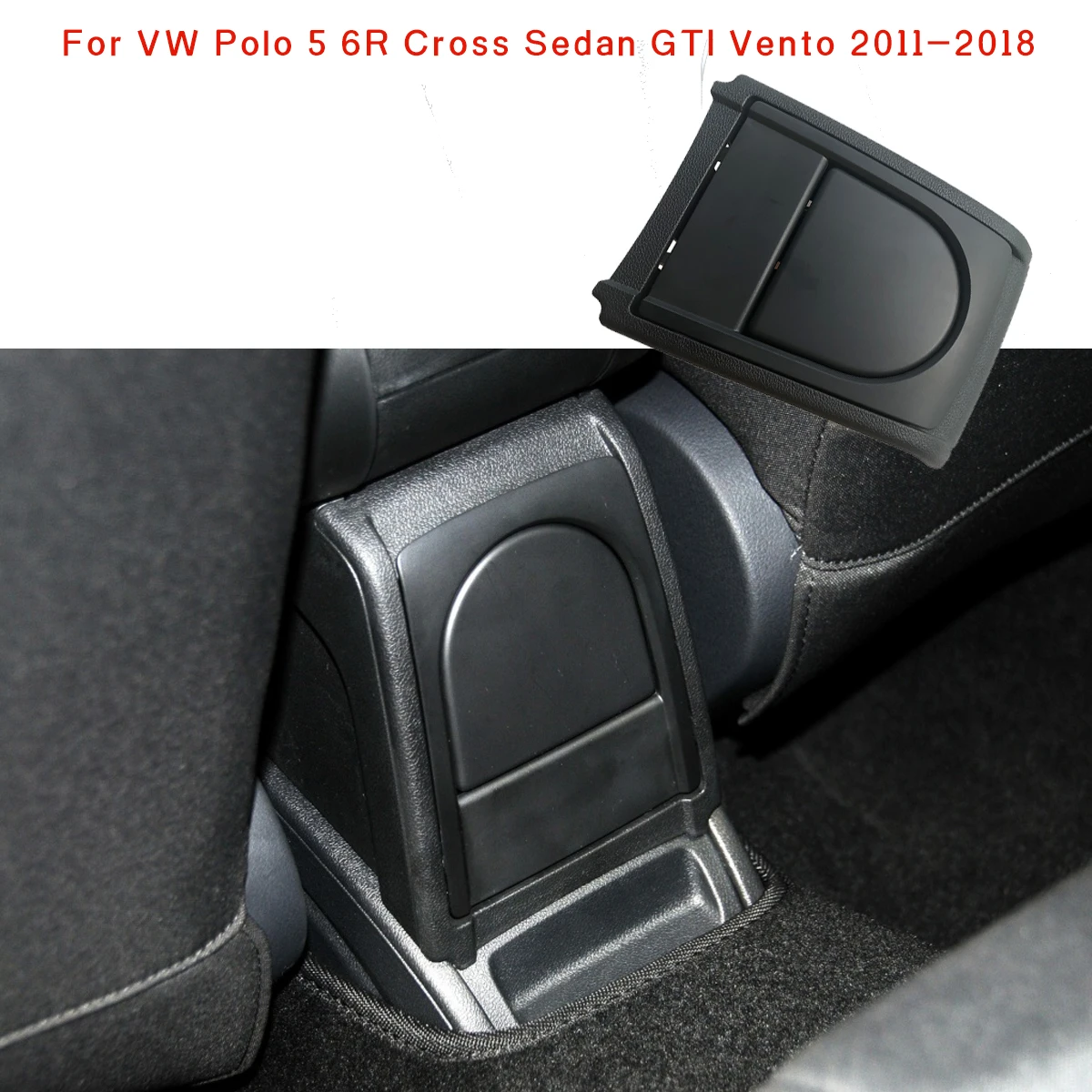 New Rear Center Console Water Cup Drink Holder For VW Polo 5 6R Cross ...