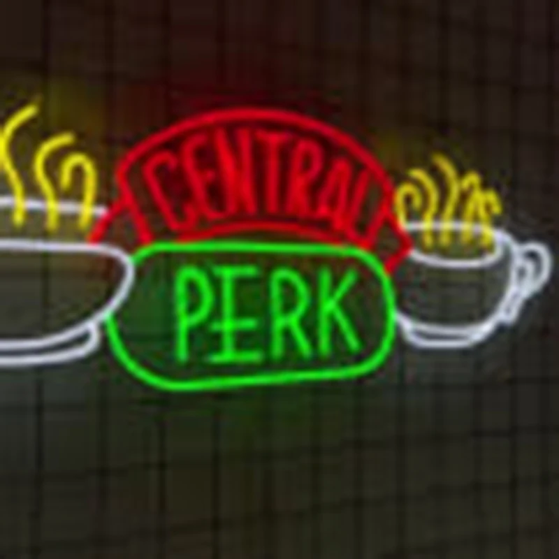 Central Perk Cafe Metal Sign Wall Art LED Light, Friends, 47% OFF