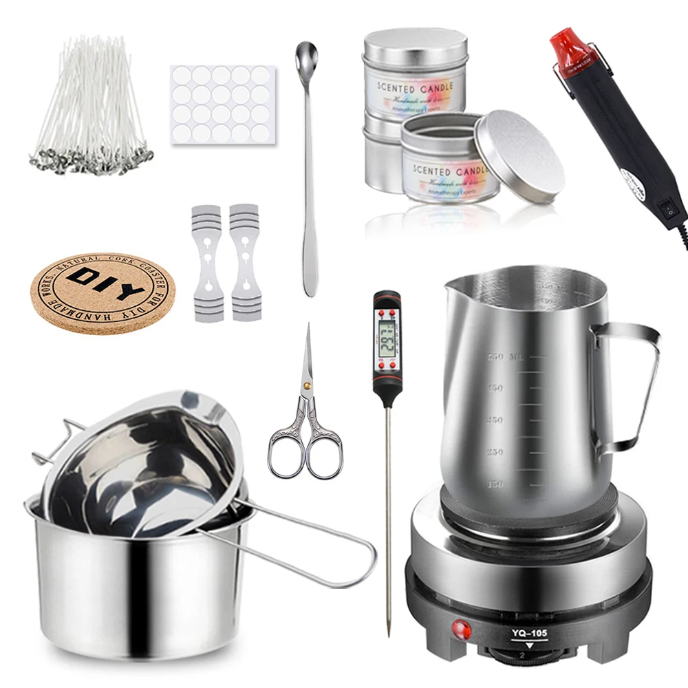 DIY-Handmade-Candle-Craft-Tools-Kit-with-Wax-Melting-Hot-Plate-Wax ...
