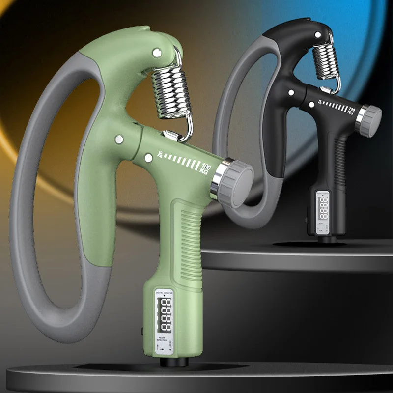 10 100Kg Adjustable Hand Grip Strengthener Electronic Countable Heavy ...