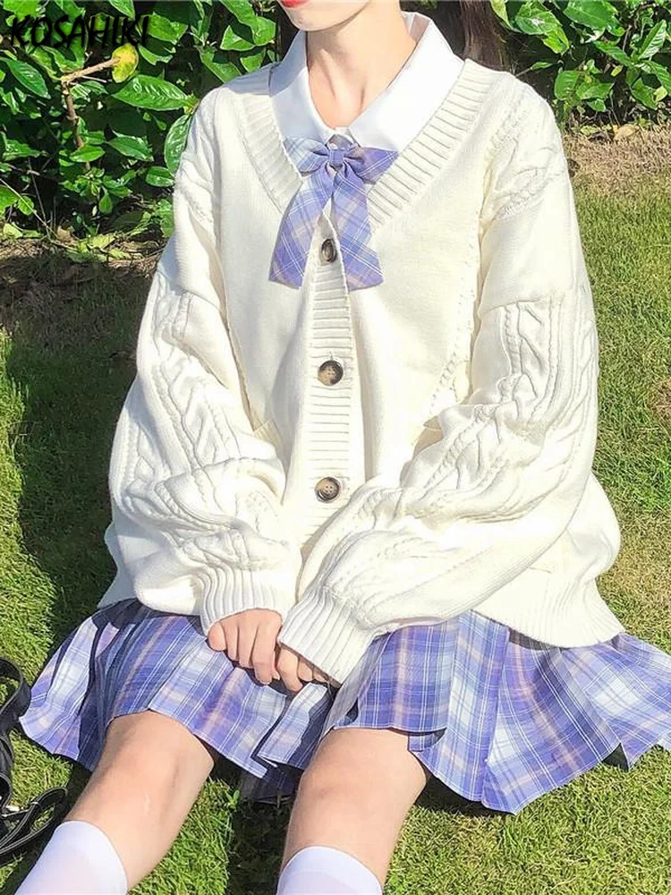 KOSAHIKI-Autumn-Women-Sweater-Loose-Japanese-Style-Sweet-Knitted-JK ...