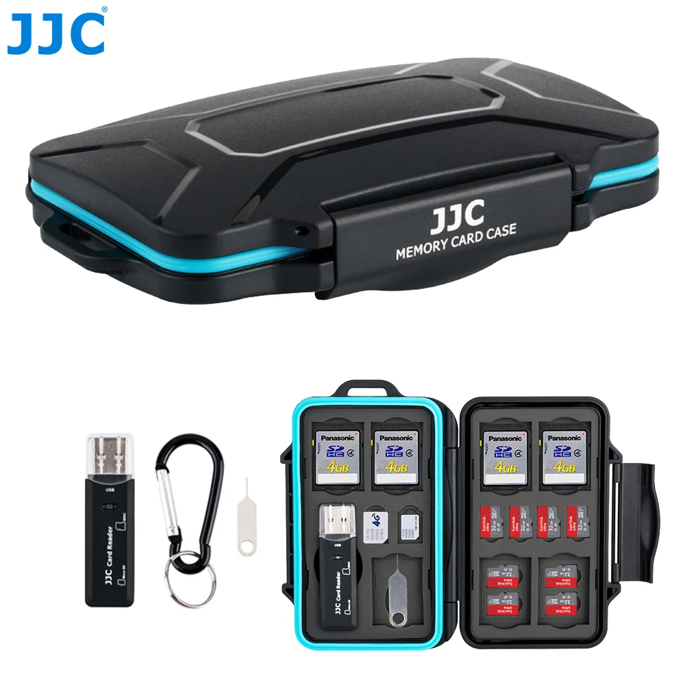 JJC-TF-MicroSD-Card-Case-with-Card-Reader-Sim-Card-Pin-Waterproof ...