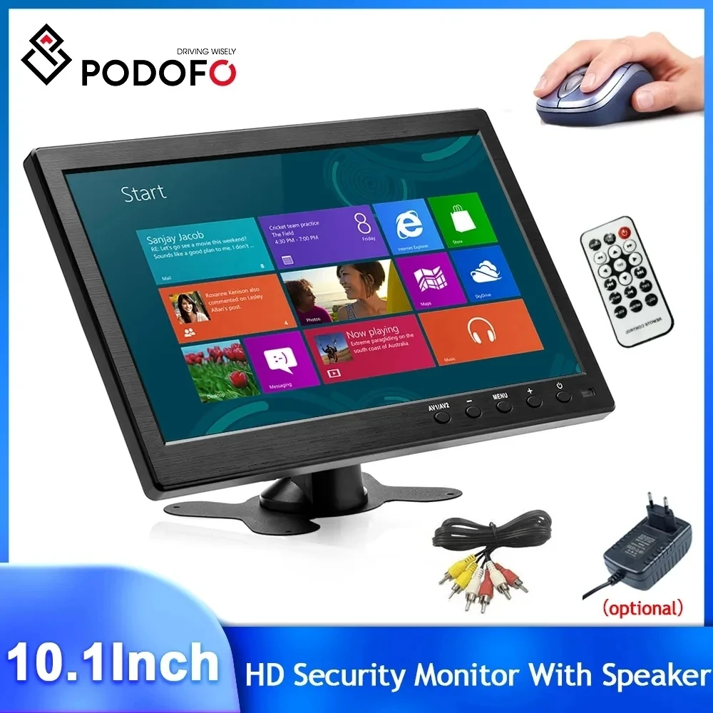 Podofo-LCD-HD-Monitor-Portable-10-1-Mini-TV-Computer-Display-2-Channel ...
