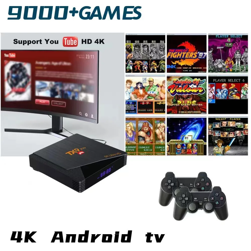TV Box TX9 PRO, Android 10, para PS1/DC/Naomi, 64GB, superconsola de ...