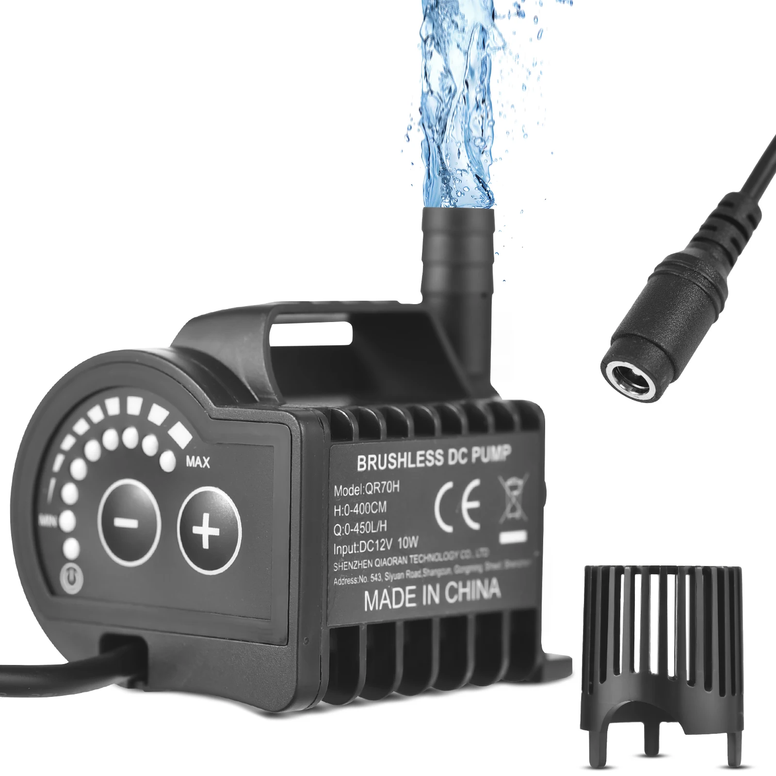 Submersible-12V-Water-Pump-8-Levels-Adjustable-0-700L-H-Fountain-Pump ...