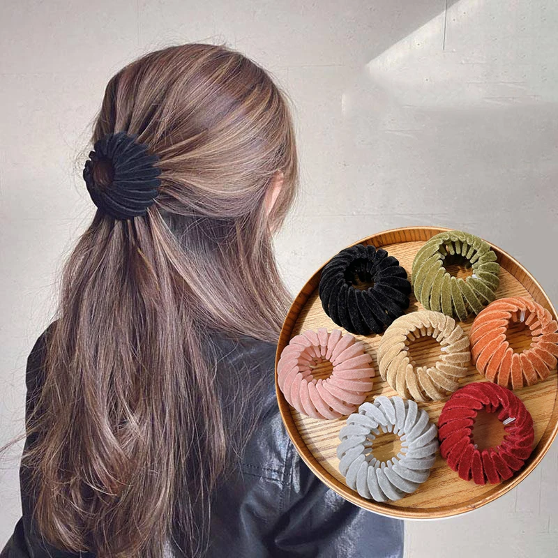 Fashion-Women-Bun-Hair-Claw-Horsetail-Buckle-Hair-Clip-Bird-Nest ...