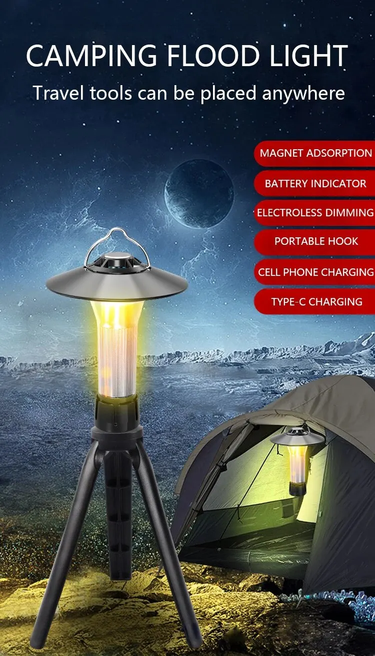9 in 1 Multi-function Camping Lantern Portable Outdoor Waterproof ...