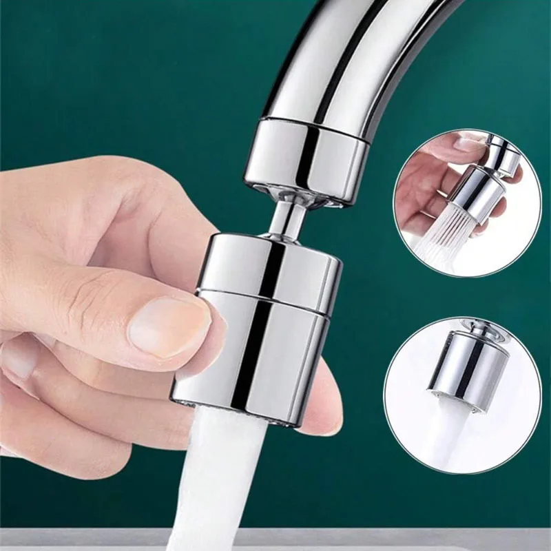 2 Mode Adjustable Kitchen Faucet Aerator 360° Rotary Splashback Sink ...