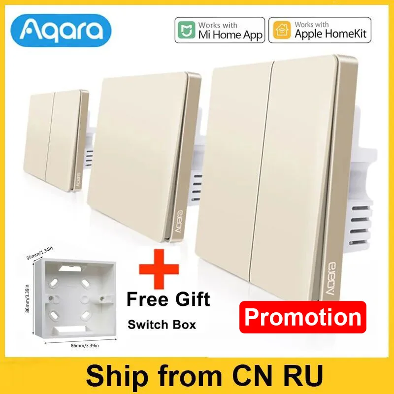 Gold-Wall-Switch-ZigBee-Aqara-Wireless-Switch-Key-Smart-Home-Zero-Line ...