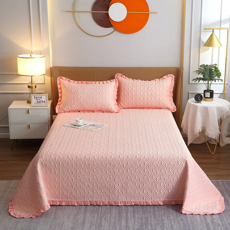 High-Quality-Ruffled-Quilted-Bed-Spread-for-Summer-Breathable-Queen ...
