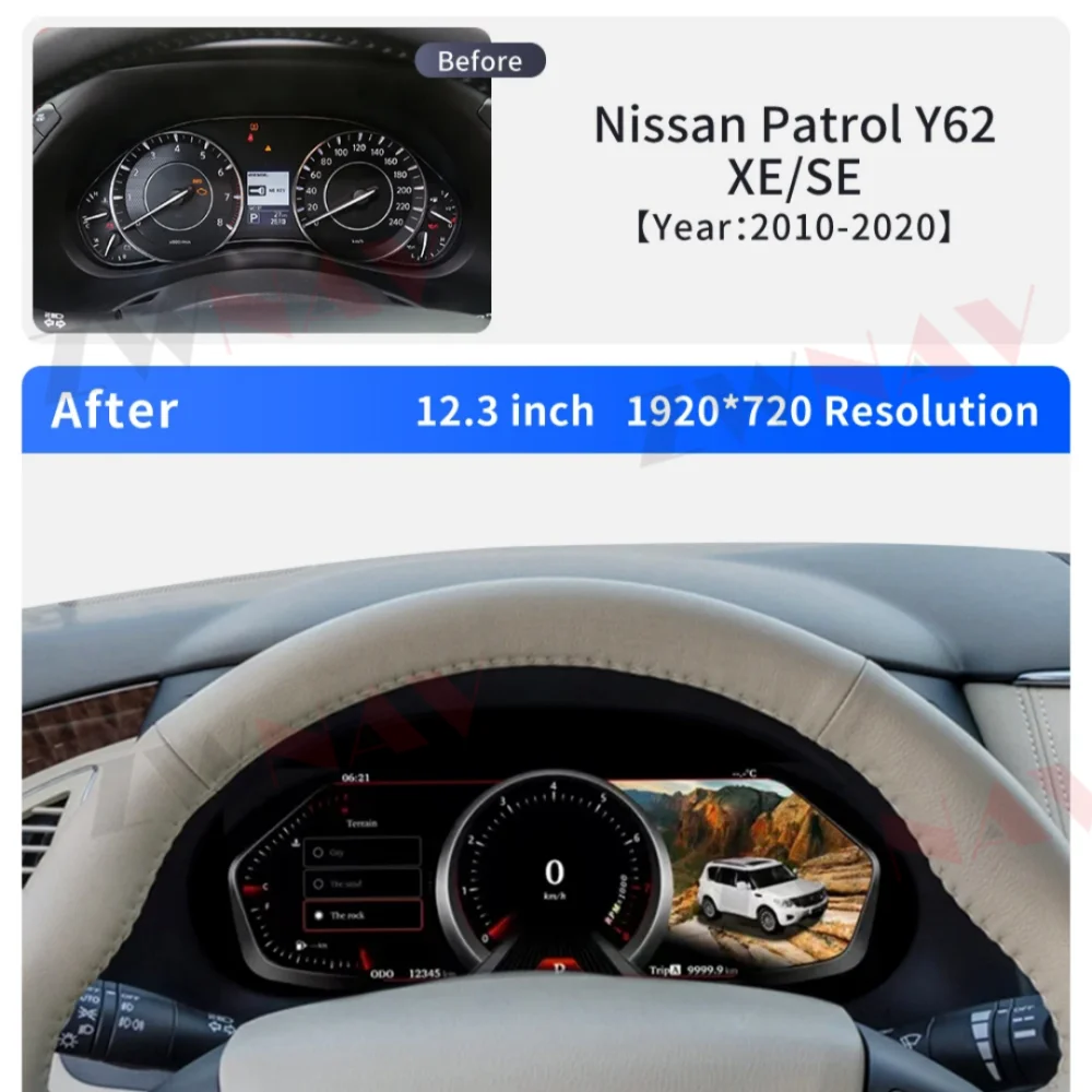 Upgrade Digital Cluster For Nissan Patrol Y62 Armada Car Dashboard ...