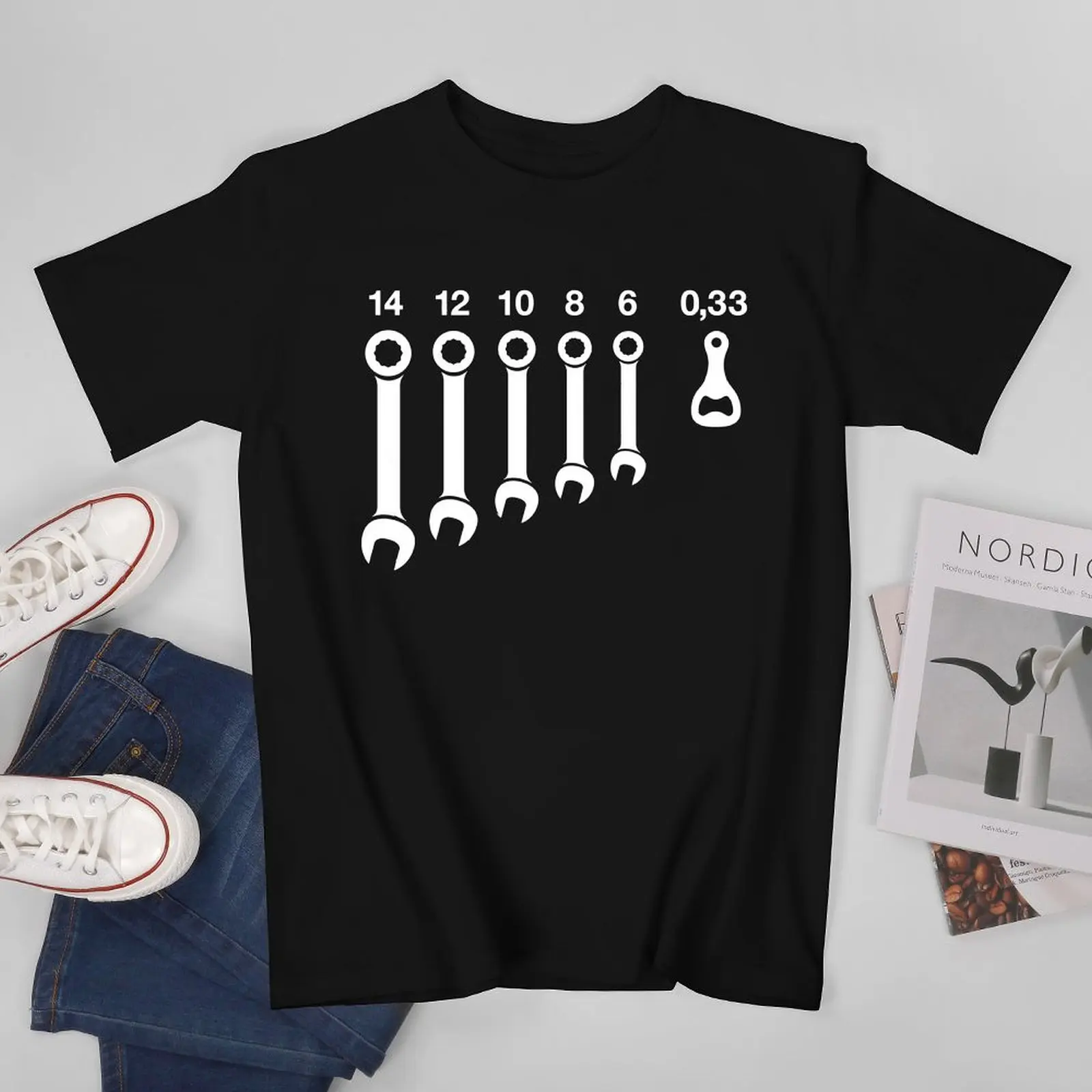 Wrenches-Beer-Bottle-Opener-T-Shirt-Tools-Kawaii-T-Shirts-Short-Sleeve ...