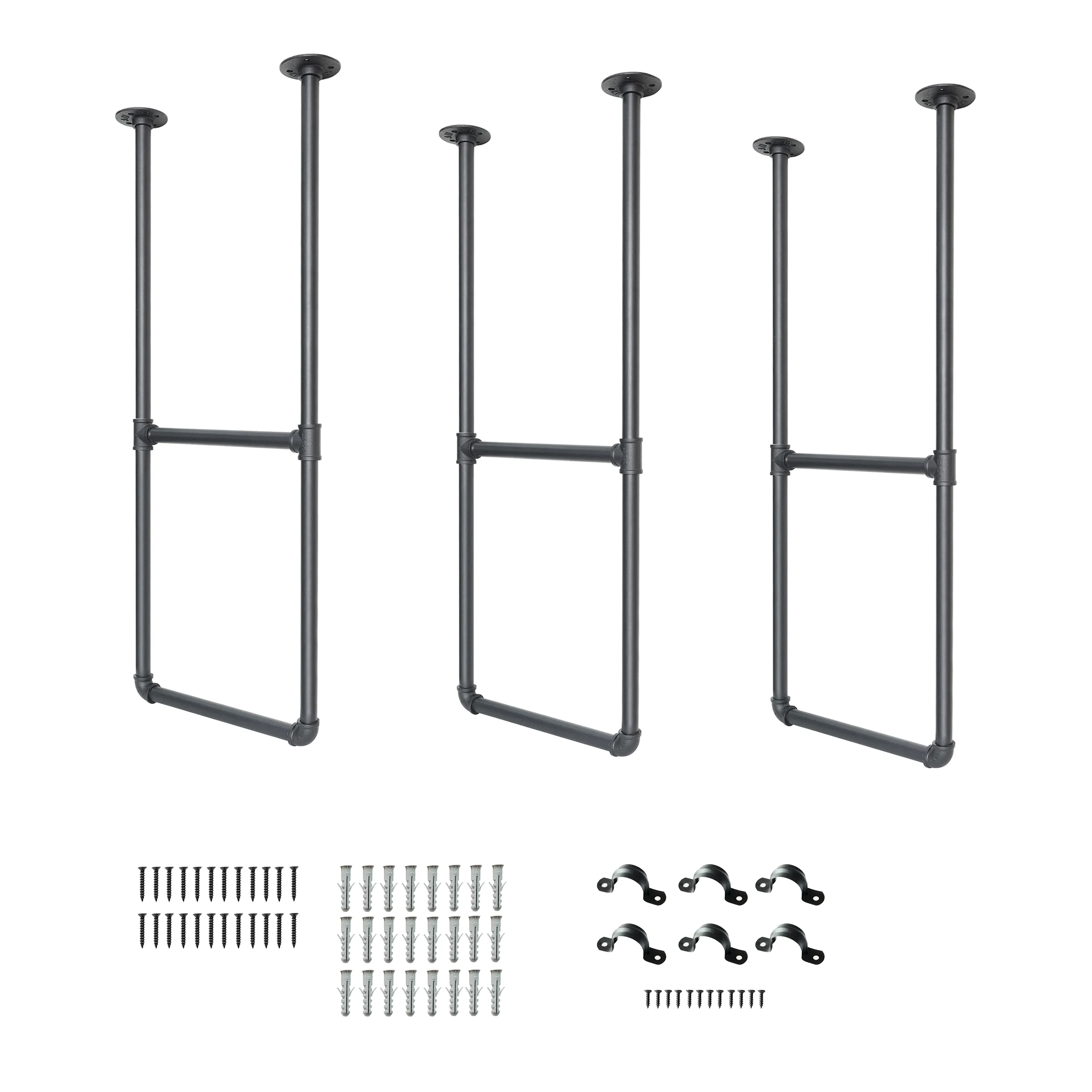 DIYHD-37-Ceiling-Mount-Pipe-Shelf-Bracket-3-Pairs-U-Shape-Pumbing-Pipe ...