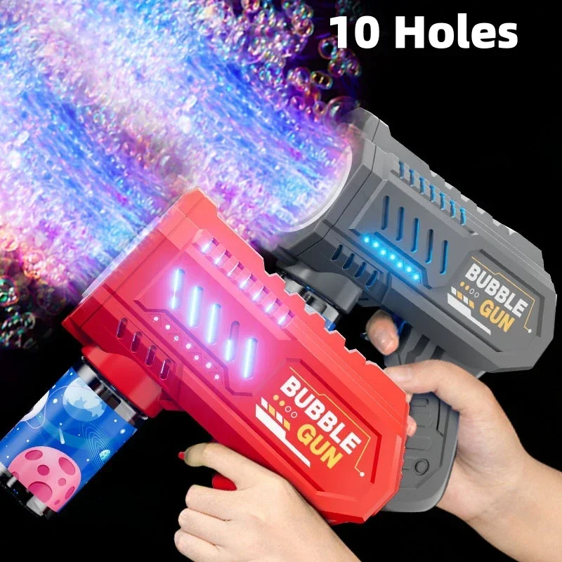 Children-Electric-Bubble-Gun-10-Holes-Rocket-Soap-Automatic-Bubble ...