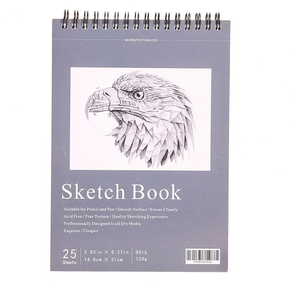 Sketchbooks-For-Drawing-Spiral-Wire-Bound-25-Sheets-Artist-Art-Student ...