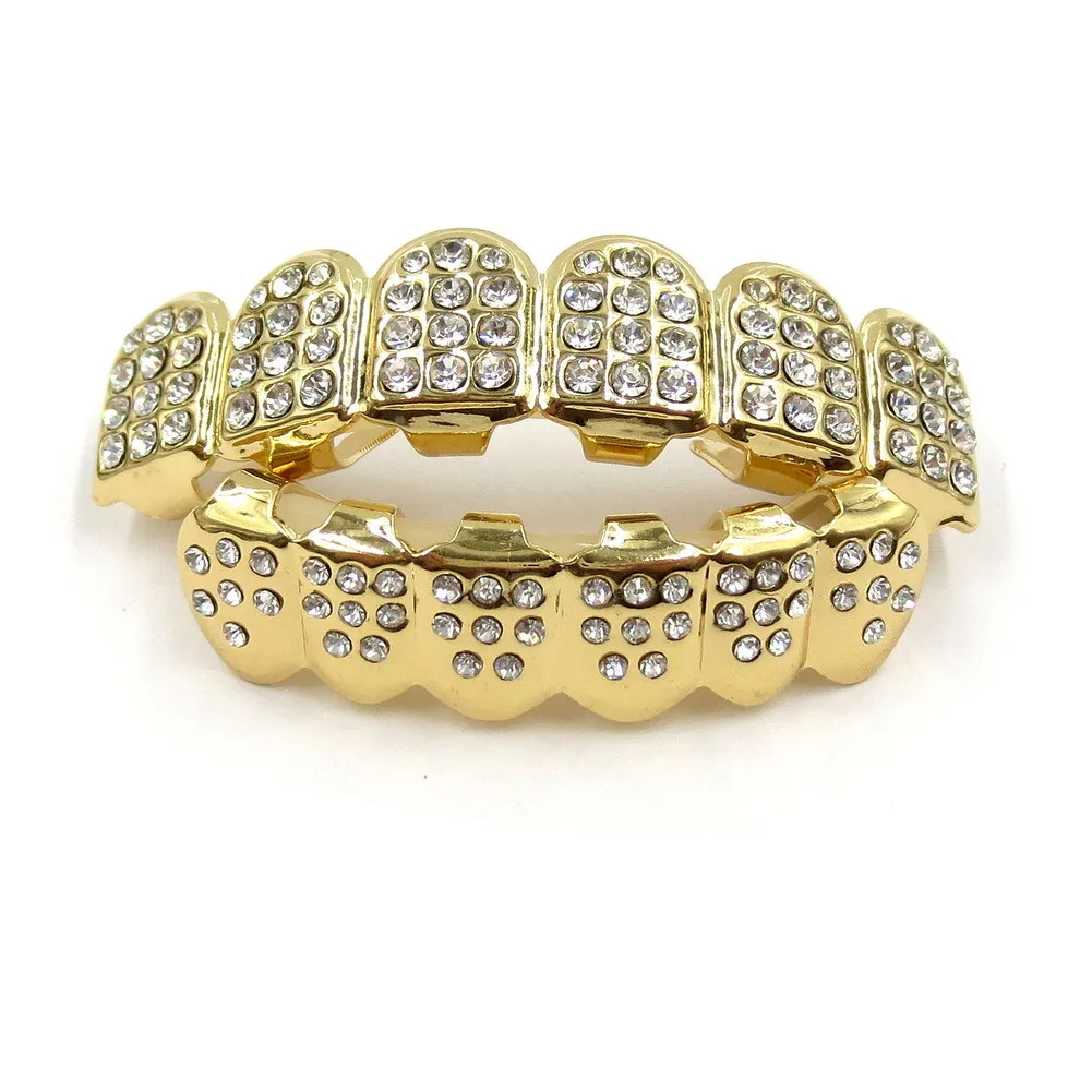 1 Pc Teeth Decor, New Fshion Gold Silver Teeth Top Bottom Bling Men ...