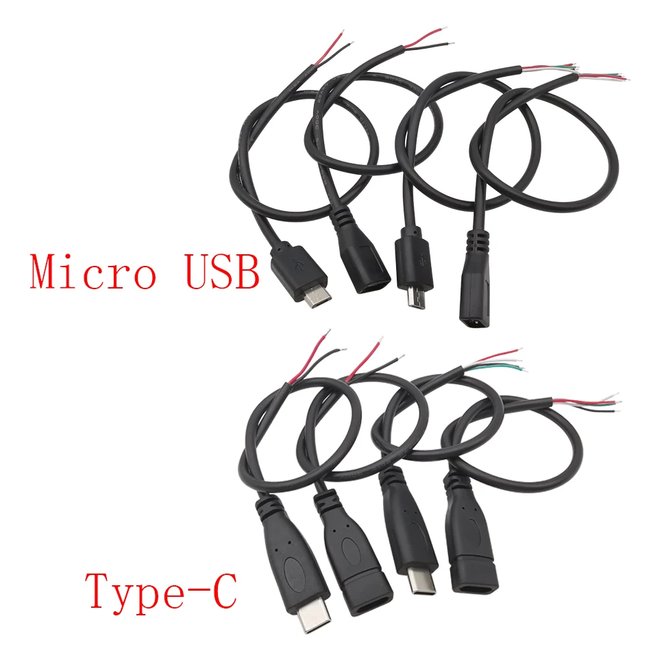 1Pcs-Micro-USB-Type-C-Power-Supply-Extension-Cable-USB-2-0-A-Female ...