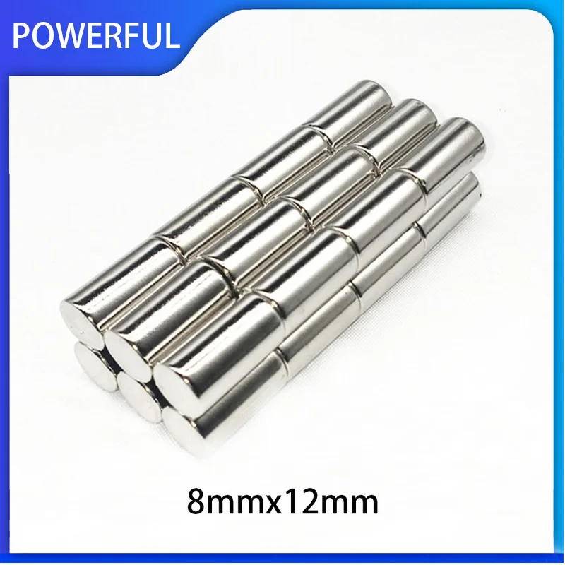 5-100PCS-8x12mm-Magnet-Powerful-Magnetic-Round-Rare-Earth-Magnets ...