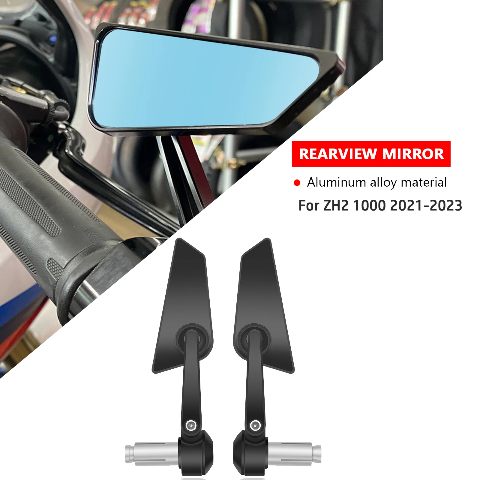 For-ZH2-1000-2021-2023-Motorcycle-Handlebar-Rearview-Mirror-Rotatable ...