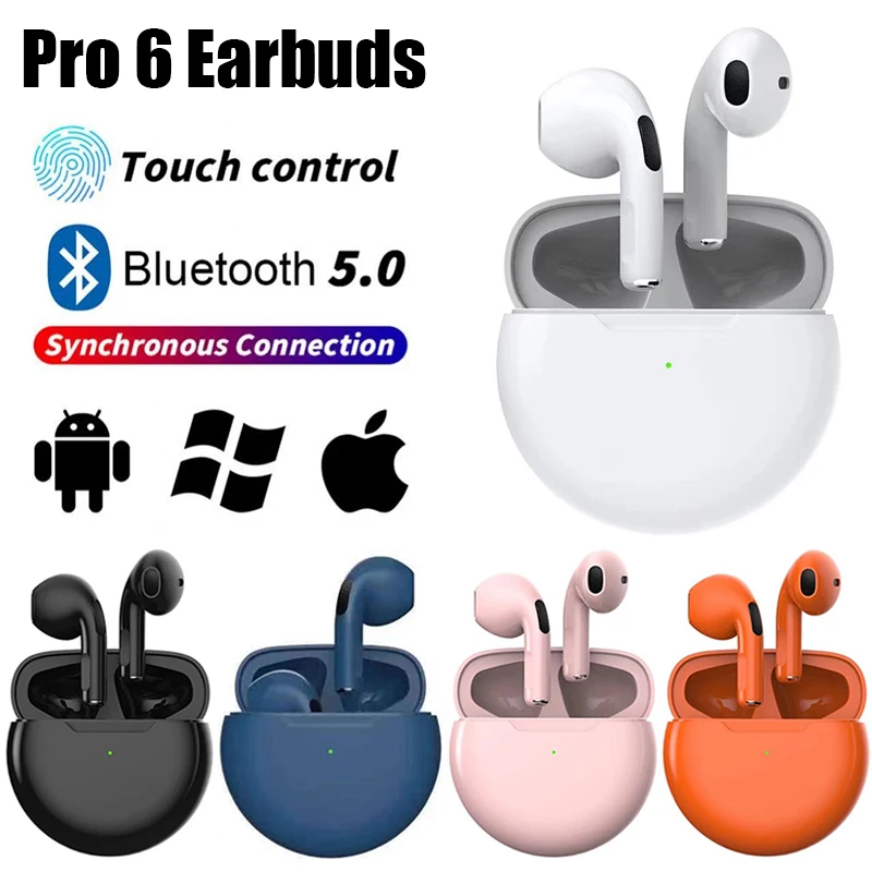 Original-Air-Pro-6-Wireless-Headphones-with-Mic-Touch-Control-Earbuds ...