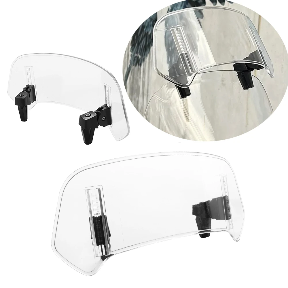 Universal-Motorcycle-Windshield-Extension-Adjustable-Spoiler-Clamp-On ...