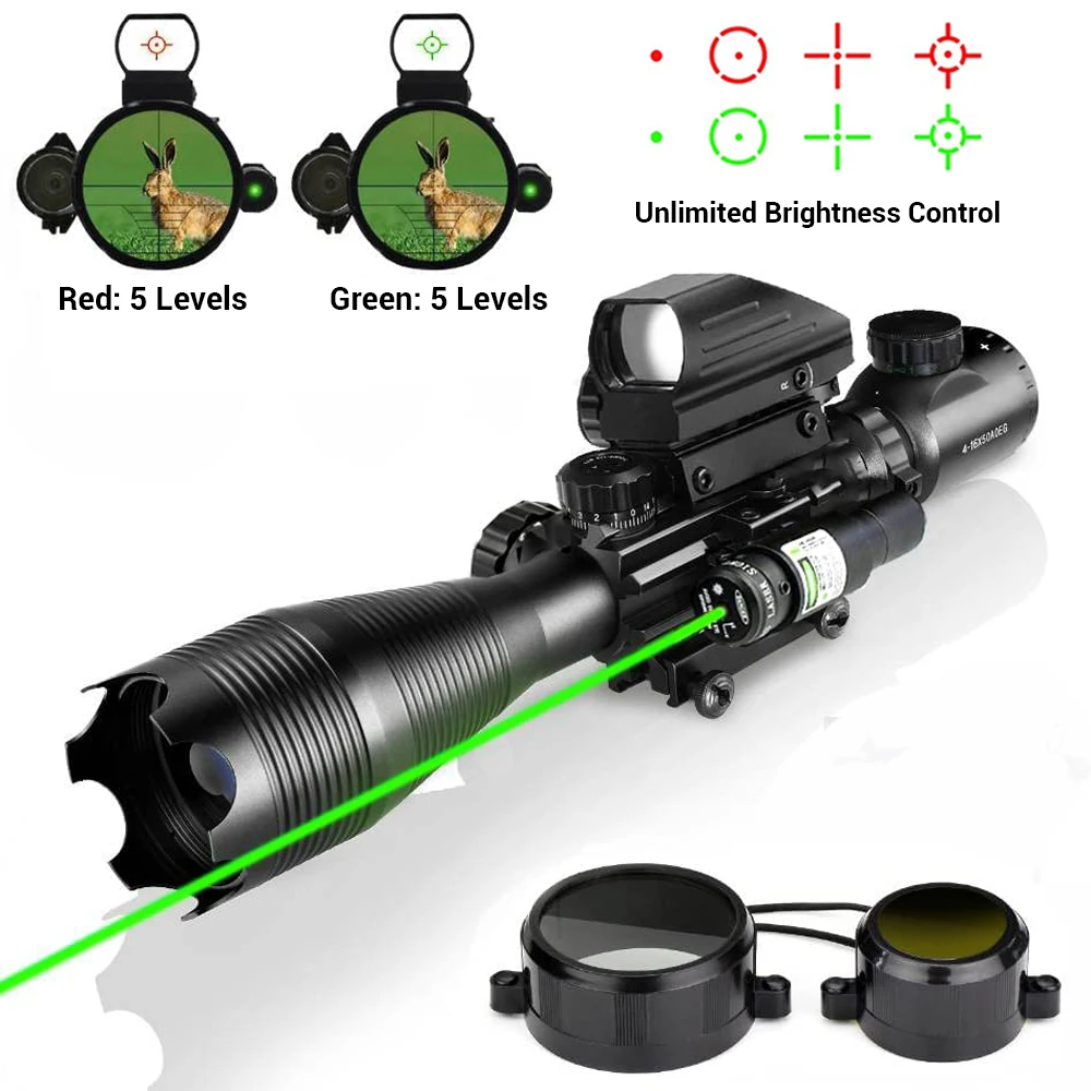 Riflescope Tático 3 em 1 com Mira Laser, Telêmetro Óptico e Ponto ...