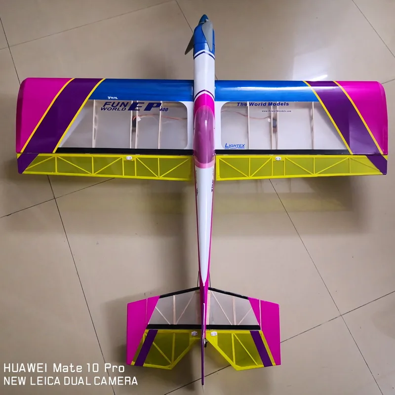 TWM 1000mm Balsa Electric Radio Control Plane FUN WORLD EP RC Trainer ...