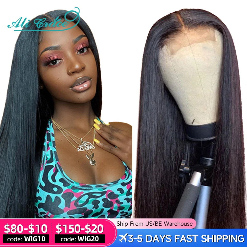 Ali Grace – Perruque De Cheveux Naturels Raides 4x4 Avec Baby Hair ...