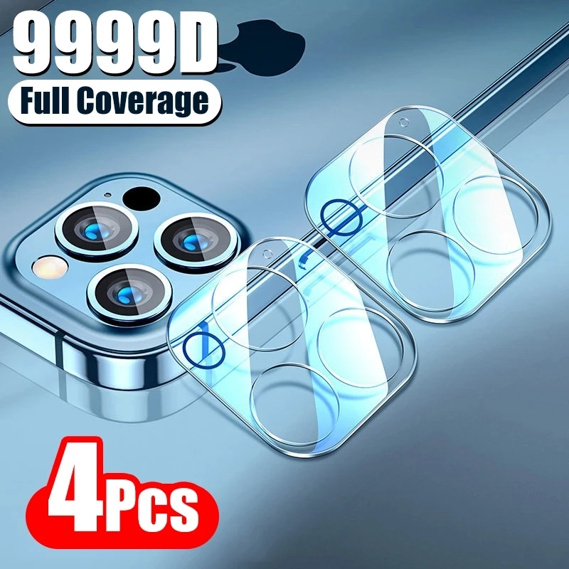 4pcs Full Cover Protective Glass For Iphone 11 12 13 Pro Xs Max Camera ...