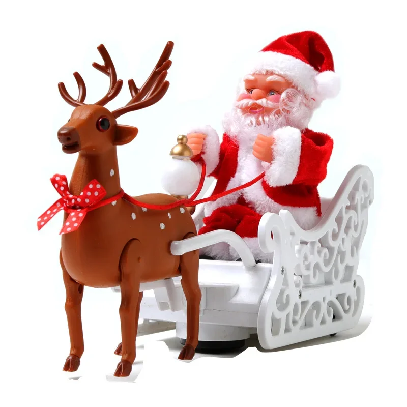Deer-Pulling-Cart-Music-Electric-Santa-Claus-Children-s-Toys-Christmas ...