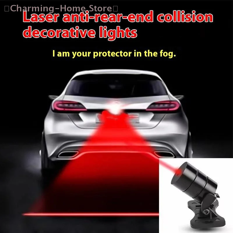 【M】Car Auto LED Laser Fog Light Vehicle Anti-Collision Taillight Brake ...