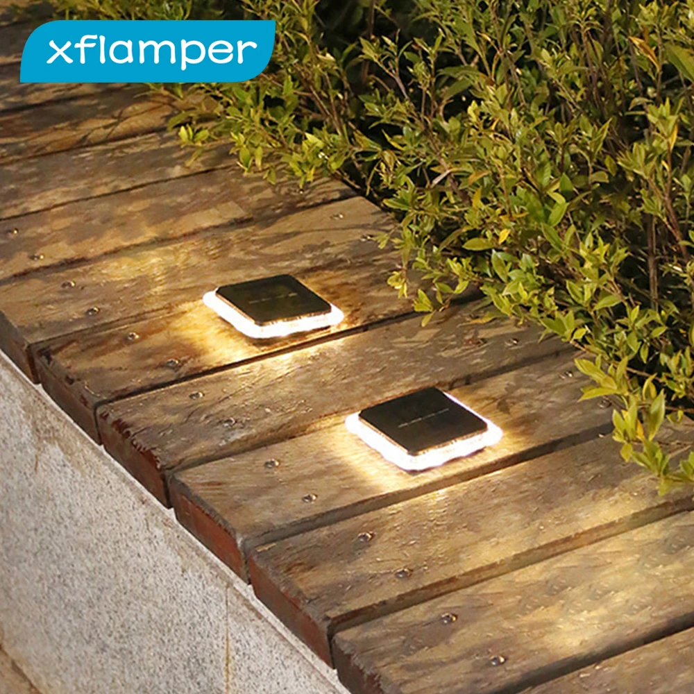 2Packs Solar Pathway Light Outdoor IP65 Waterproof Landscape 8LED Round ...