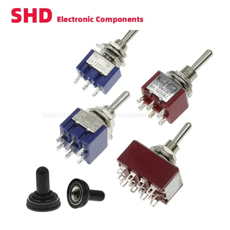 5PCS-MTS-102-Toggle-Switch-SPDT-DPDT-Rocker-Switch-5A-6A-125V-Self ...