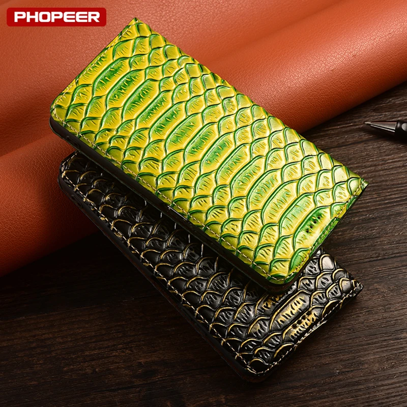 Snake Texture Genuine Leather Case for Vivo Y31 Y72 Y77 Y77e Y72T X ...