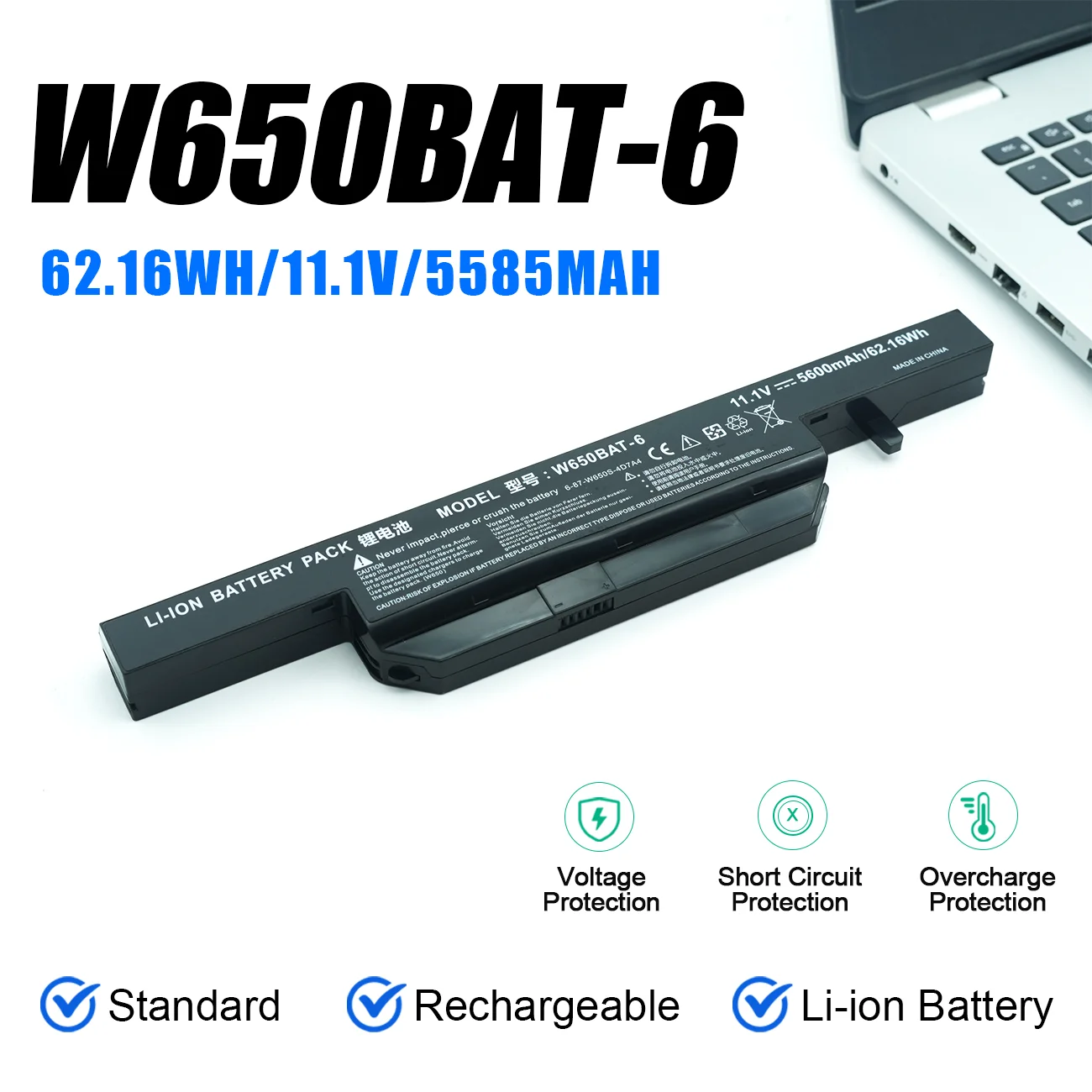 New W650bat 6 Laptop Battery for Hasee K570N K710C K590C K650D K750D ...