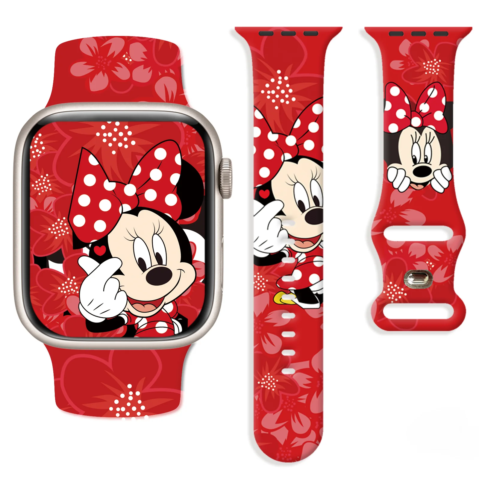Disney Mich 5 Printed Strap for Apple Watch 10 9 8 7 Silicone Band ...