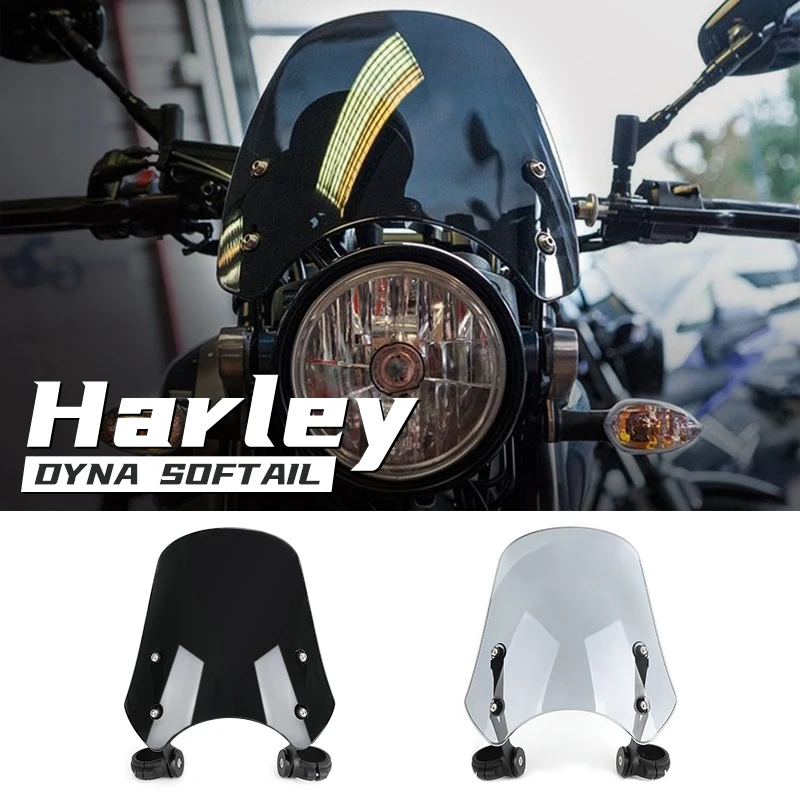 Topteng-ABS-Plastic-Motorcycle-Windscreen-Windshield-for-Harley-Dyna ...