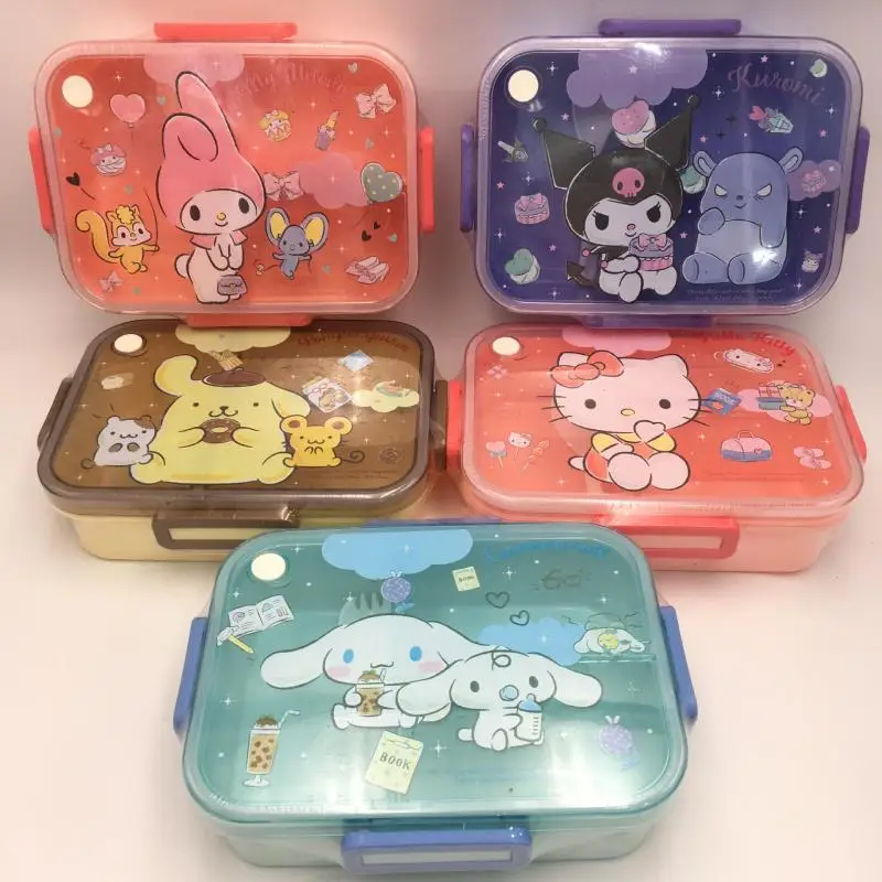 Cartoon Kuromi Cinnamoroll Separate Lunch Boxes Plastic Sanrio Hello ...
