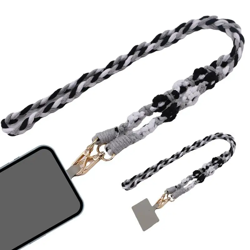 New-hand-woven-four-strand-mobile-phone-lanyard-Wrist-strap-Crossbody ...