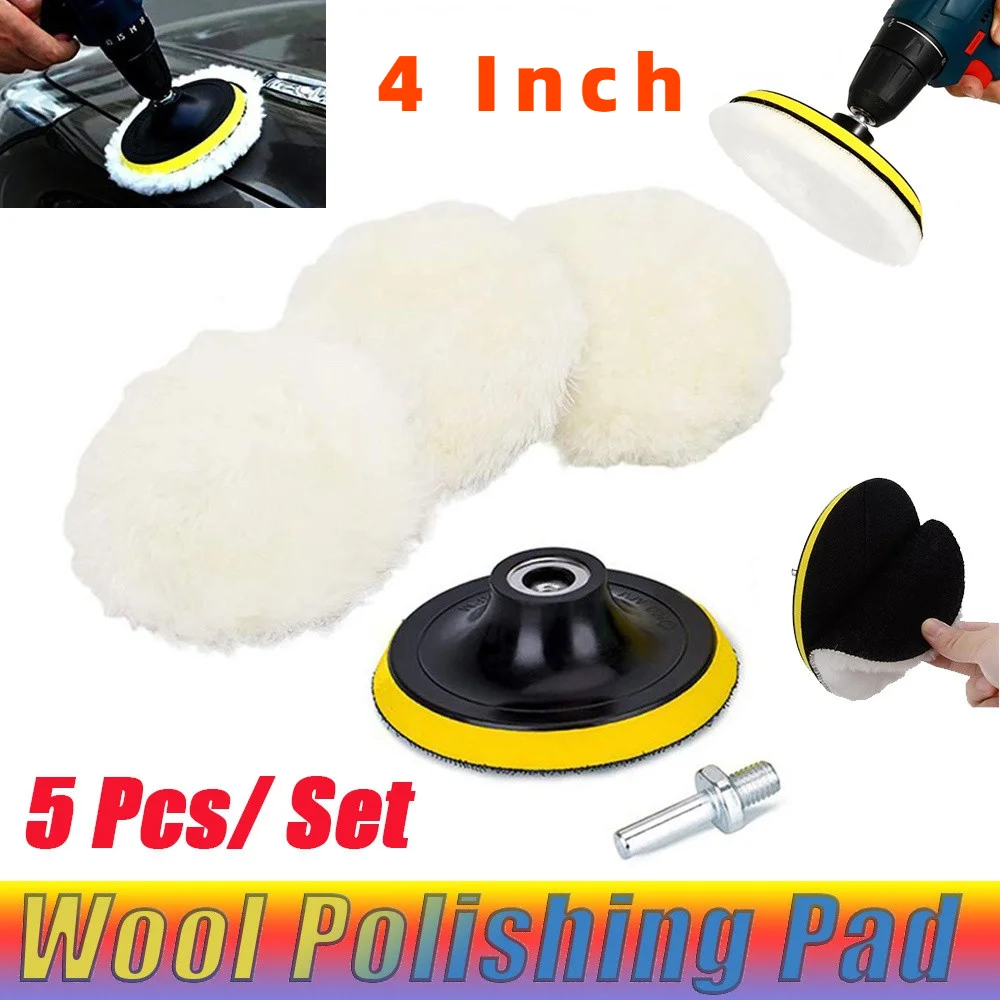 5PCS/Set 4inch Car Polishing Waxing Buffing Wheel Pad Car Polisher Kit ...