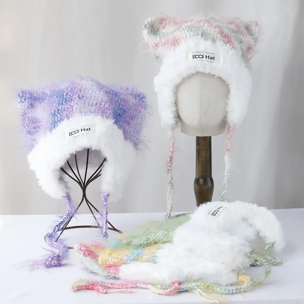 furForehead-protection-Balaclava-ski-mask-beanie-Caps-Hat-with-earflaps ...