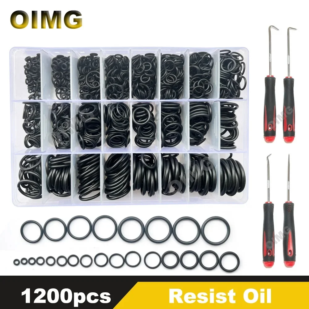 200/740/1200Pcs Rubber O Rings Kit Sealing Gasket Washers for Auto Air ...