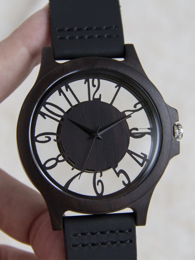men-s-wooden-watch-hollow-style-quartz-numbers-dial-black-leather-strap ...
